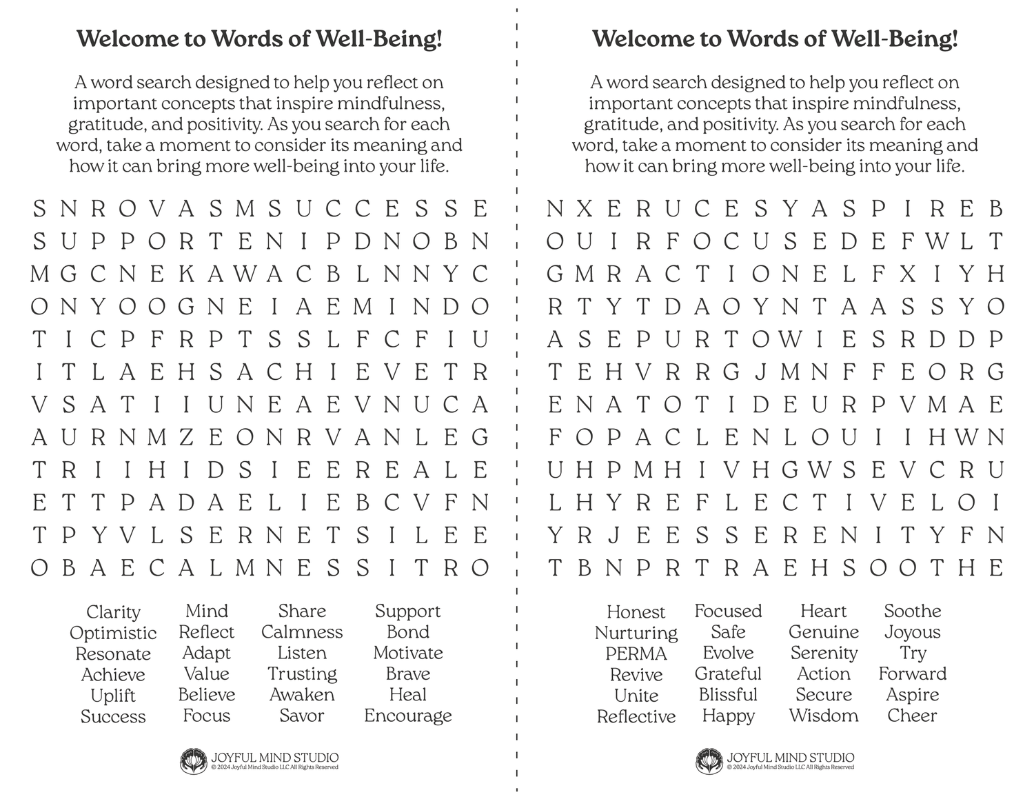 Free Mindfulness Word Search Puzzles – Boost Positivity & Gratitude ...