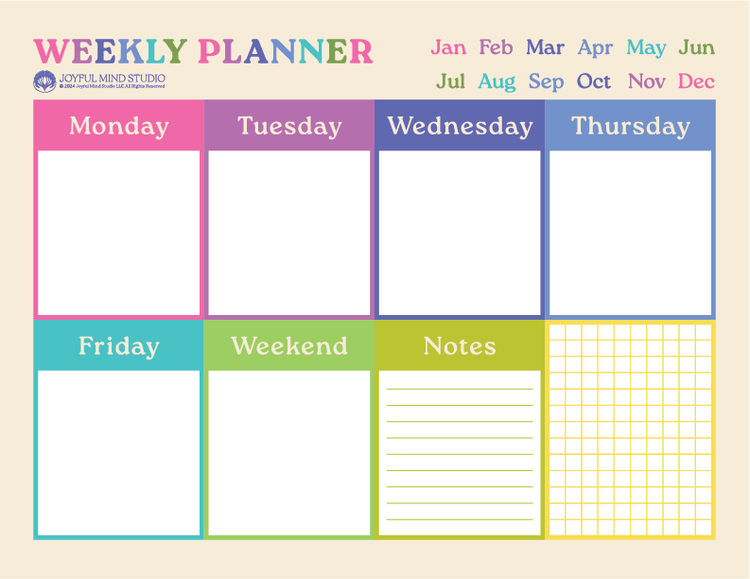 Vibrant Weekly Planners for Mindful Organization and Positivity ...