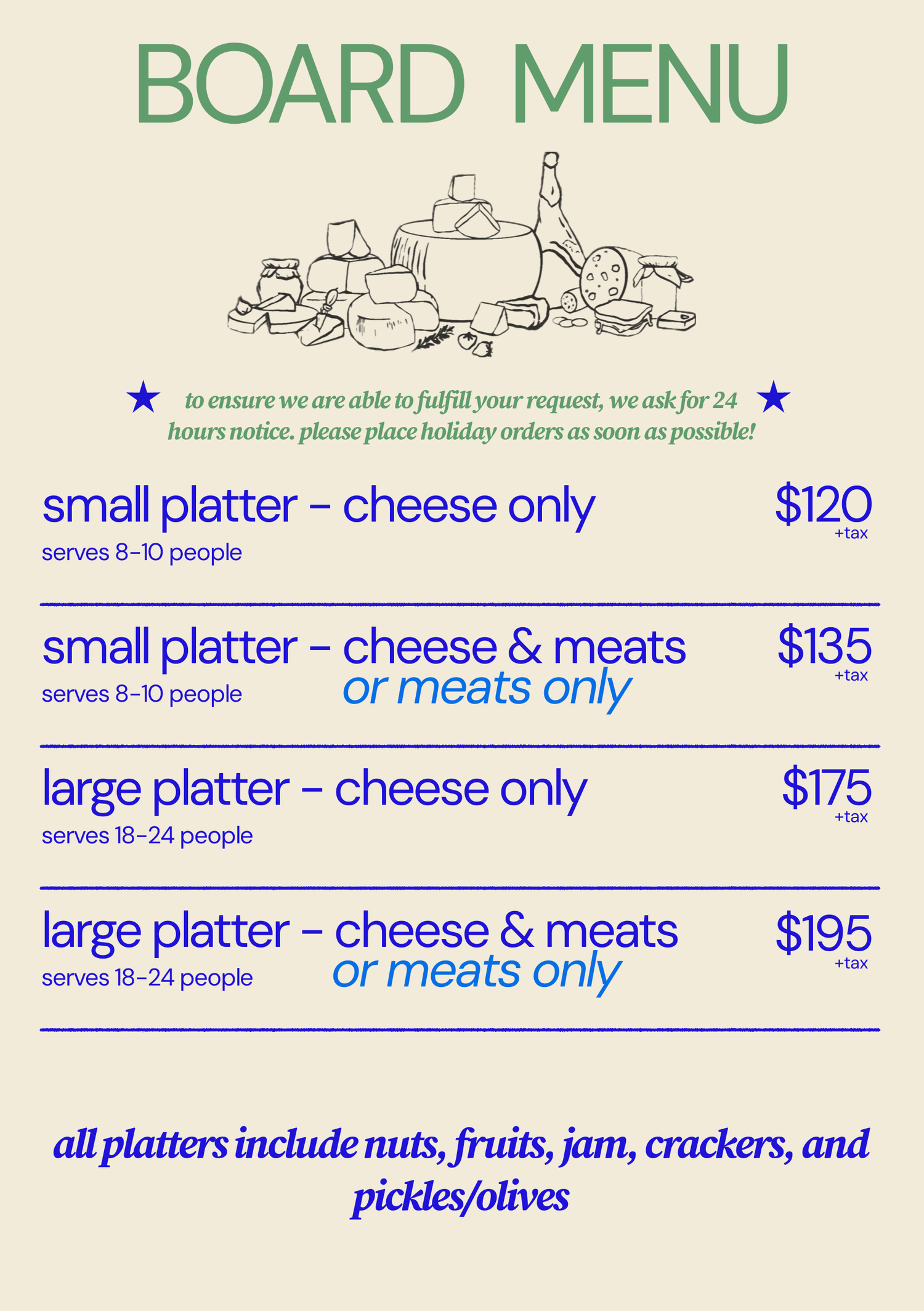 menus — C'est Cheese