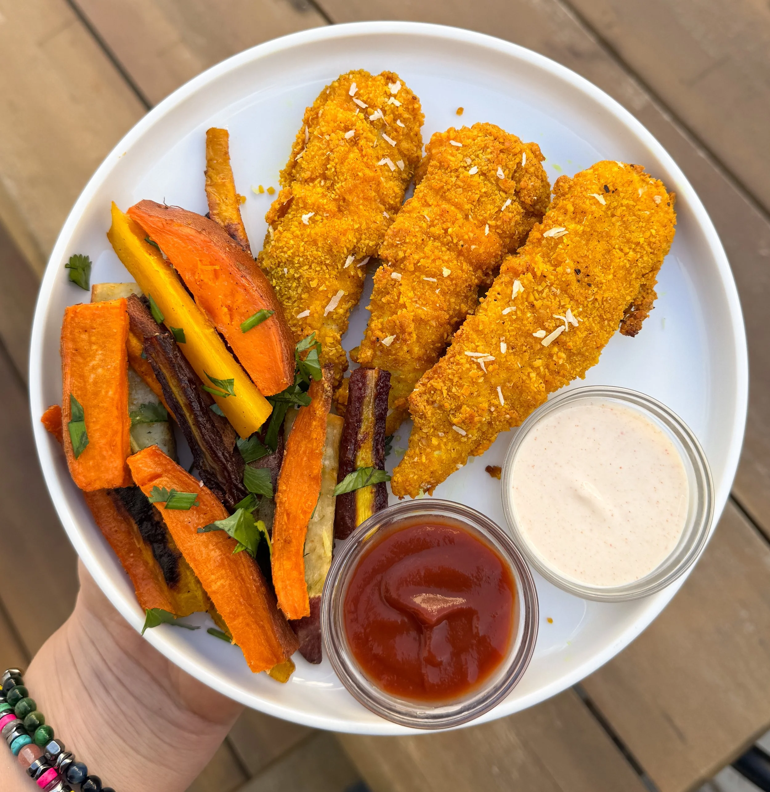 Turmeric Chicken Tenders with Sweet Potato and Carrot Fries — Cooking ...