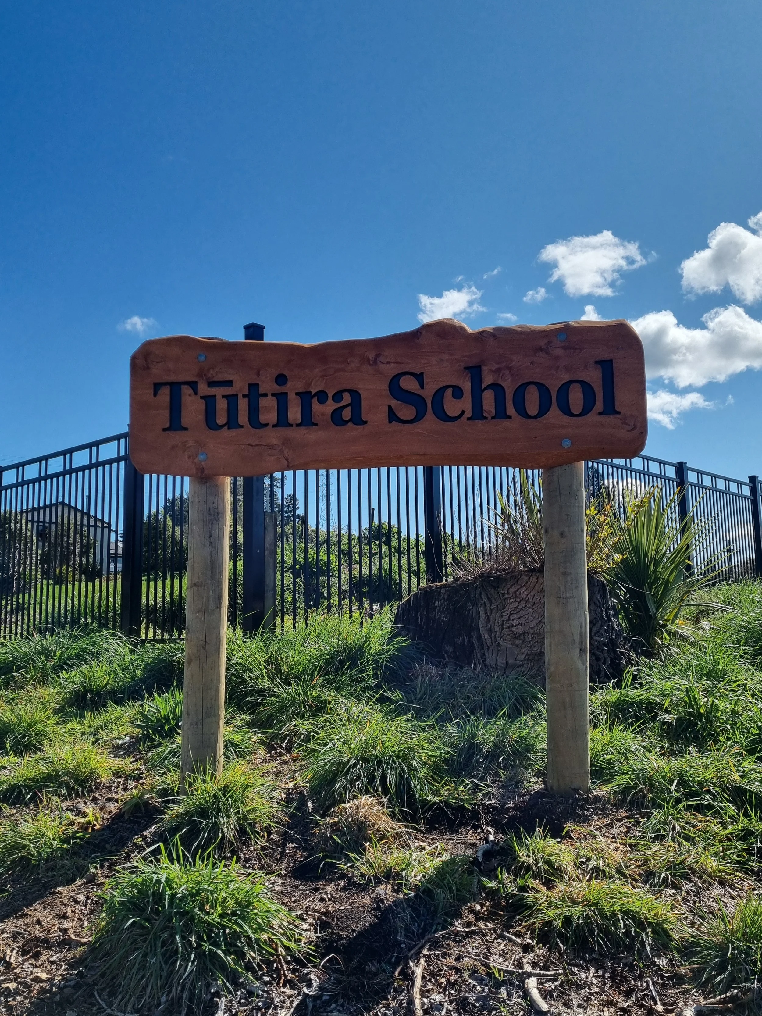 Custom wooden school signage — Woodpecker Signs