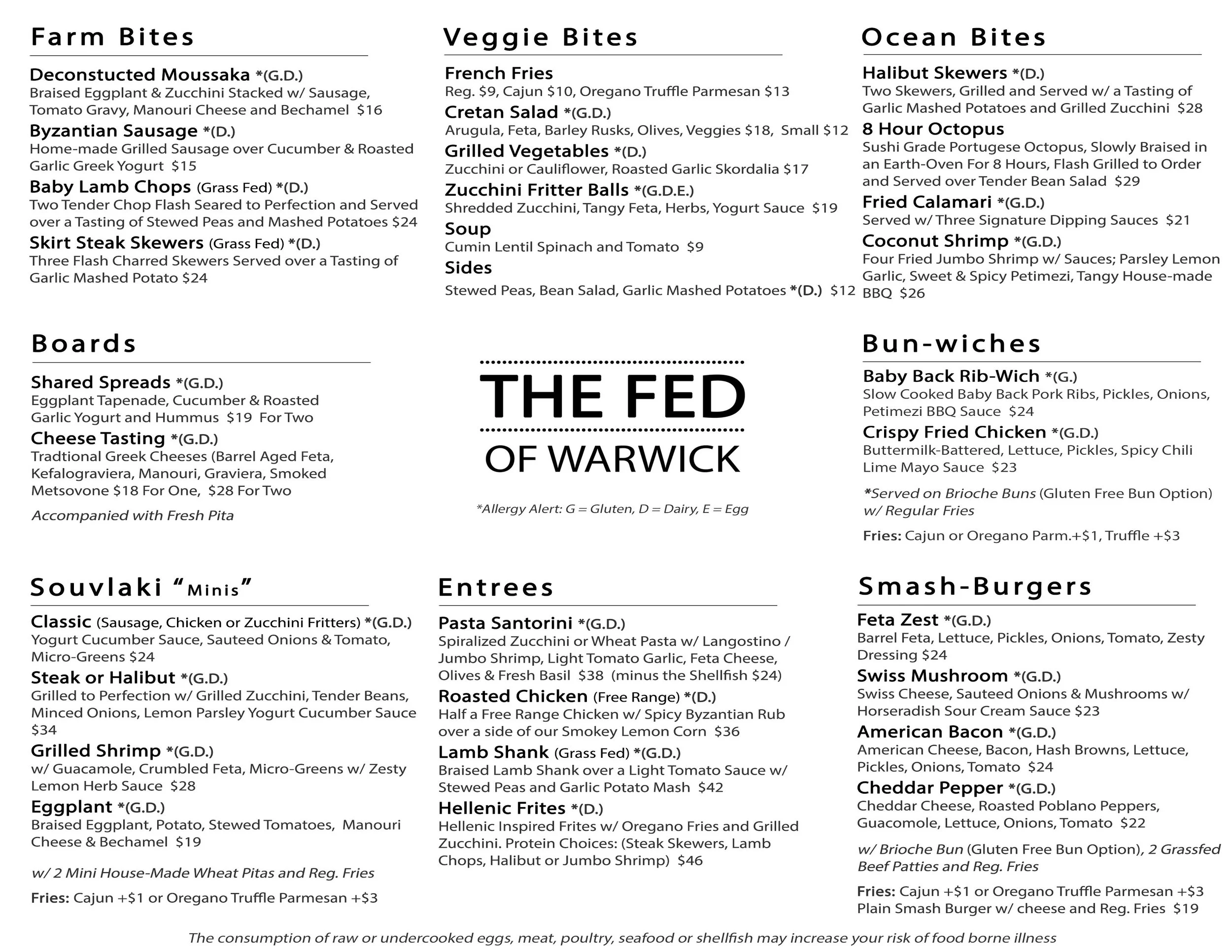 Dinner — THE FED OF WARWICK