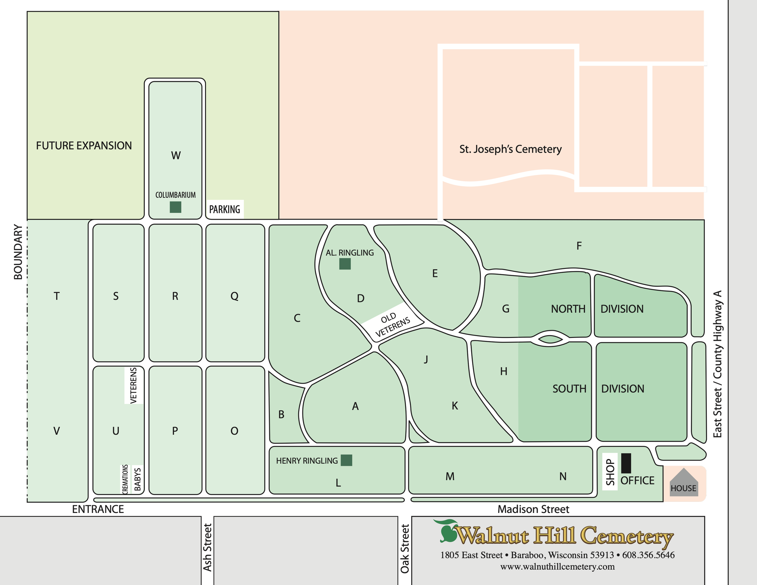 Cemetery Map — Walnut Hill Cemetery