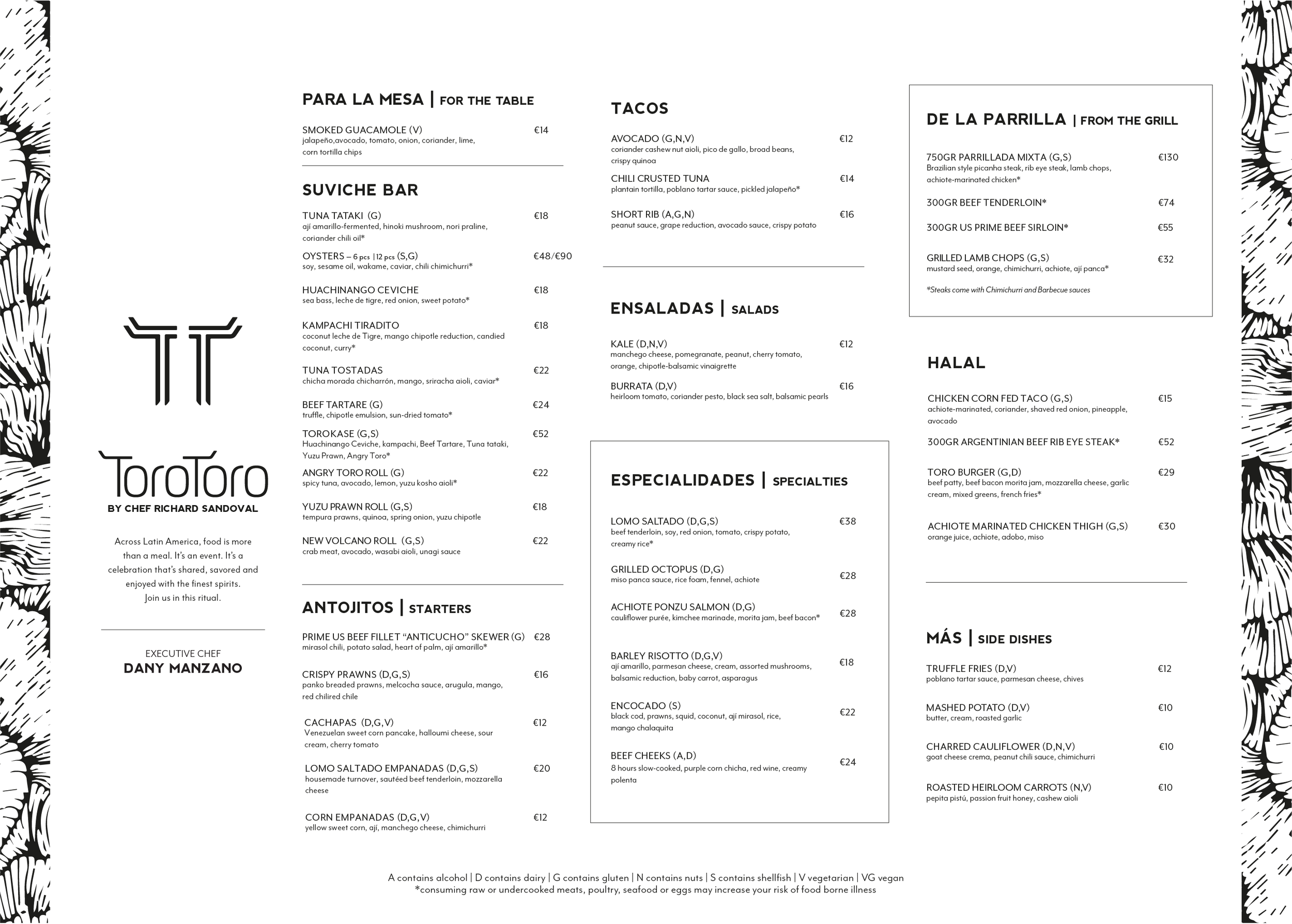 Lunch & Dinner Menu — Toro Toro - Malta