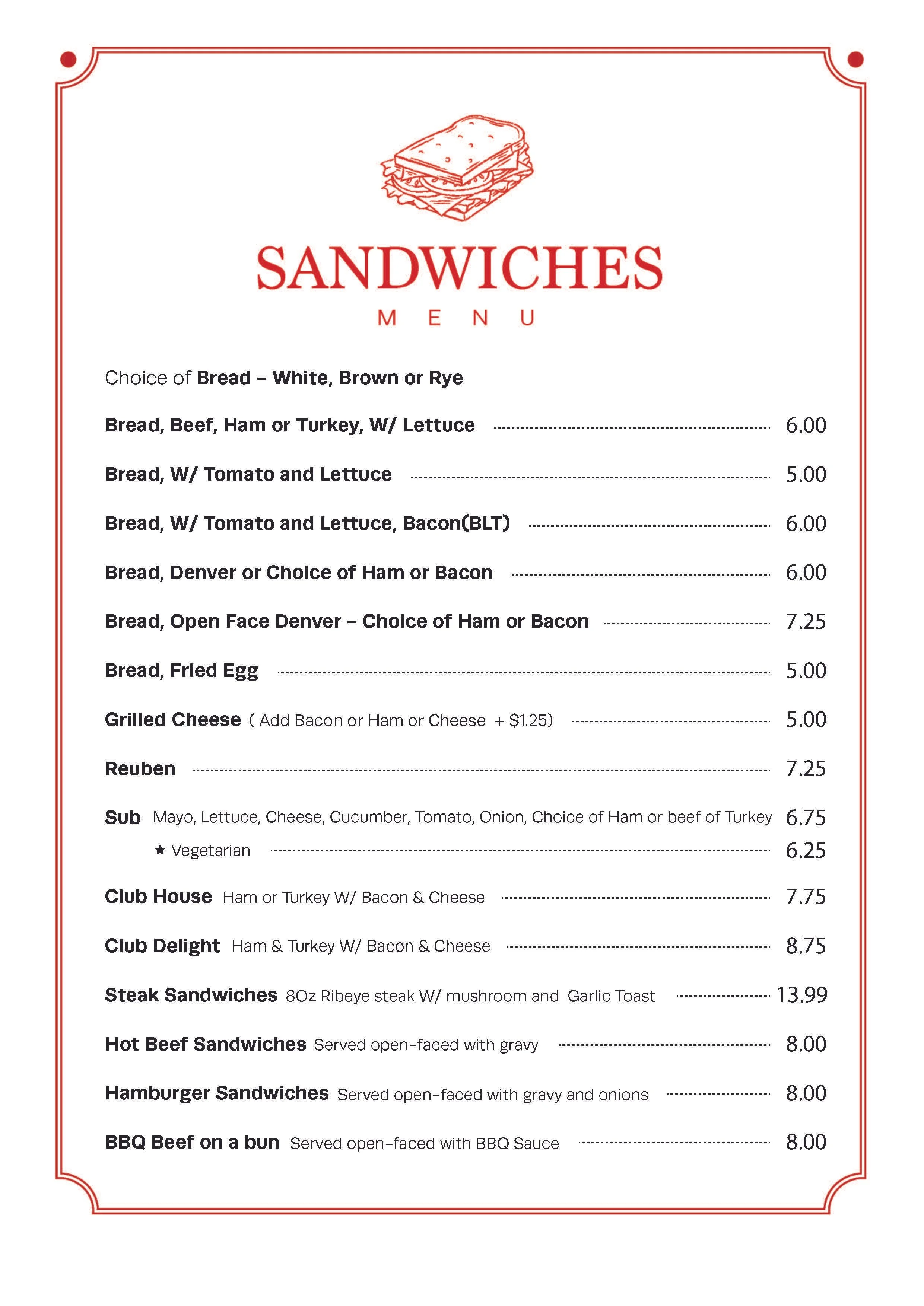 Food — Spruce Woods Inn