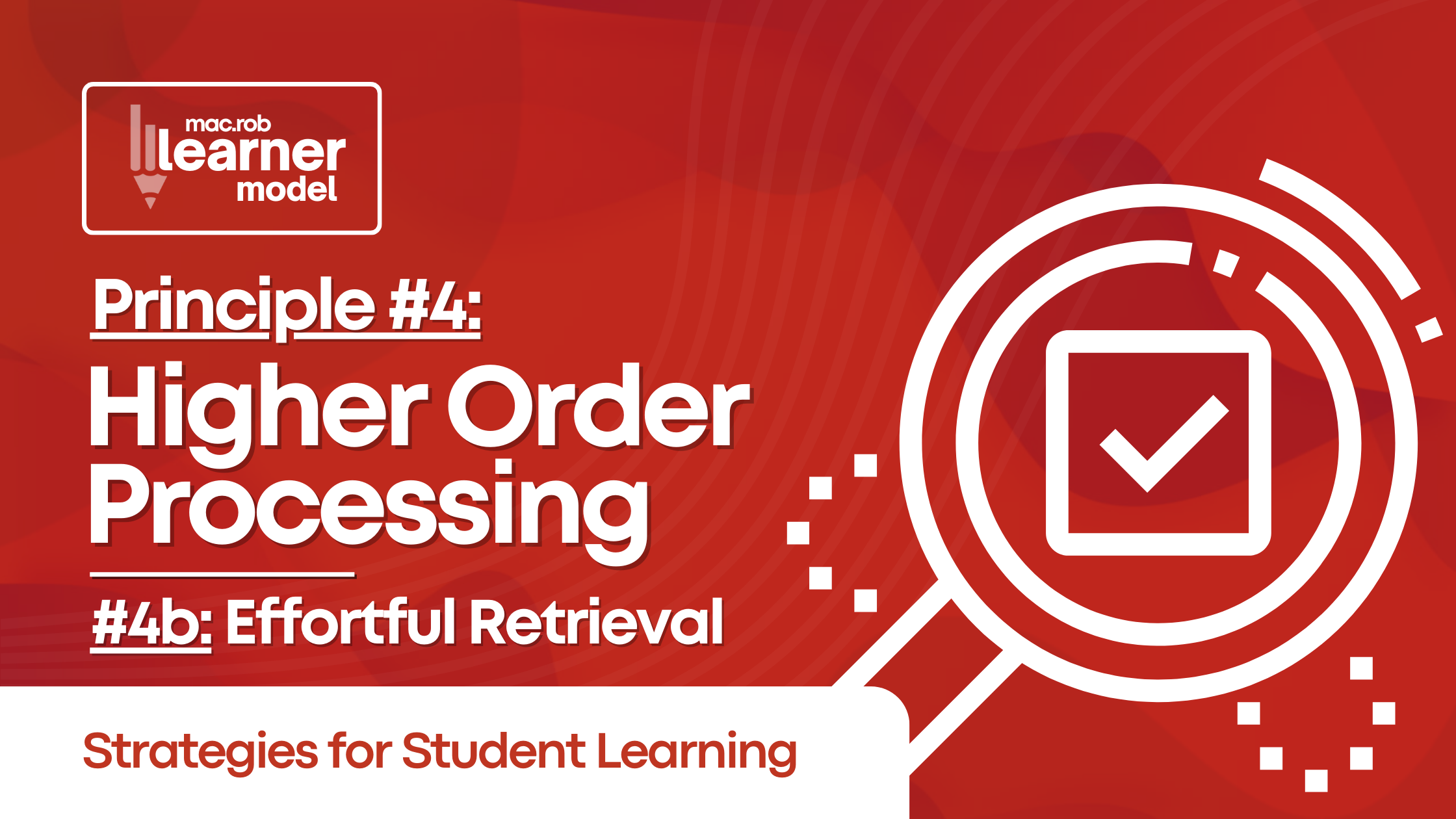 Principle #4 | Higher Order Processing — Mac.Rob Learner Model