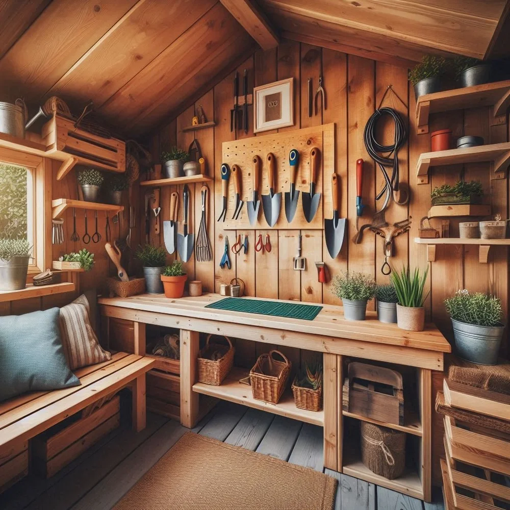 15 Functional Garden Shed Interior Ideas