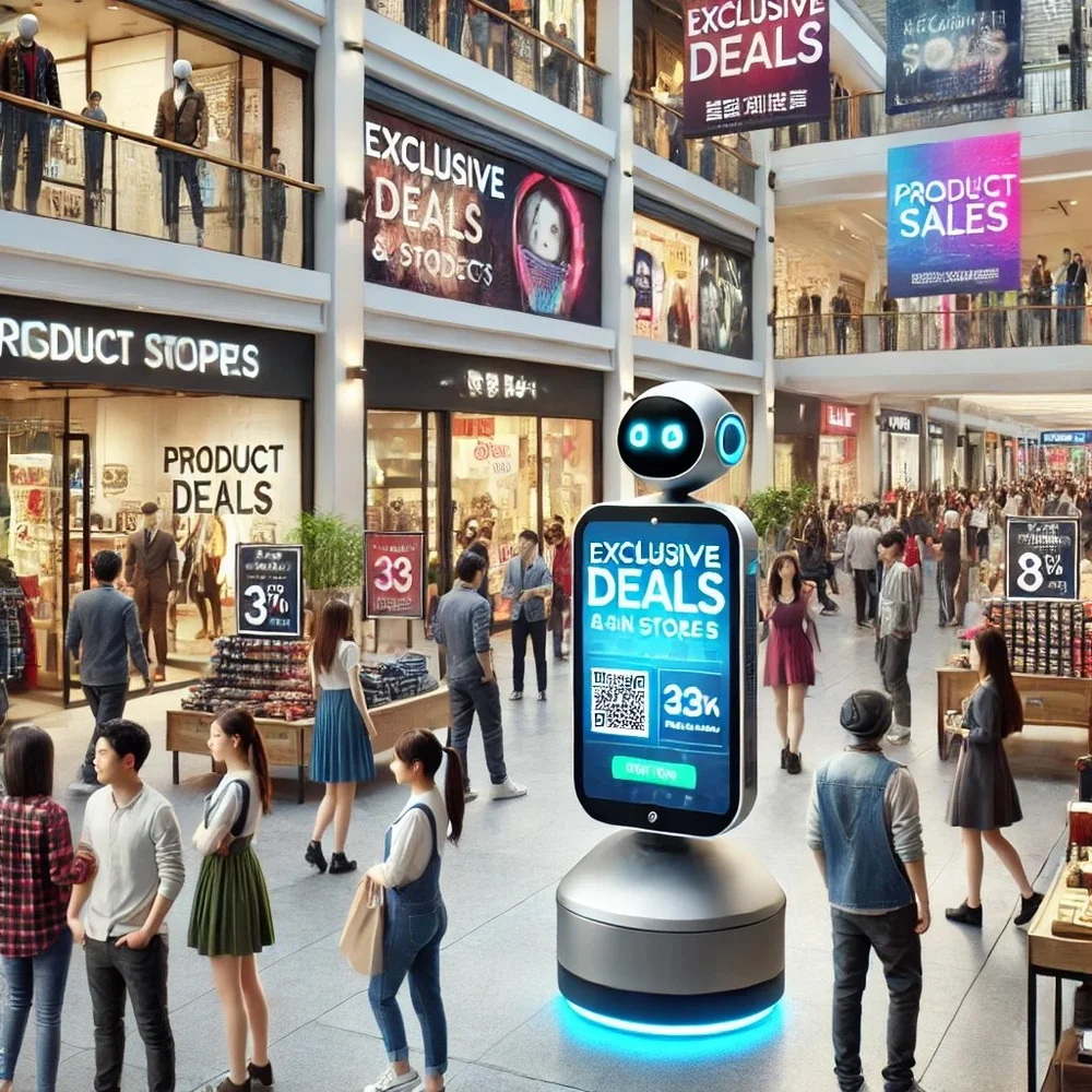 Boosting Sales with Digital Signage Robots: A Game-Changer for Malls — Robot Hire