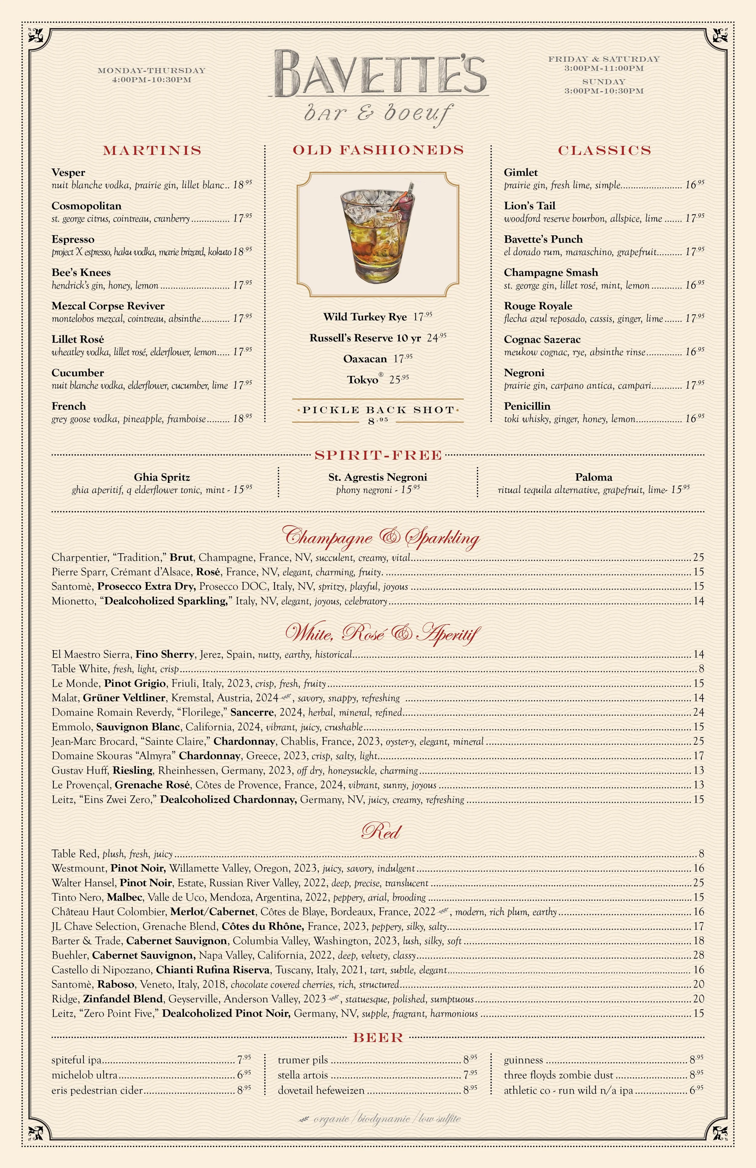 Food & Drink — Chicago | Bavette's Bar & Boeuf