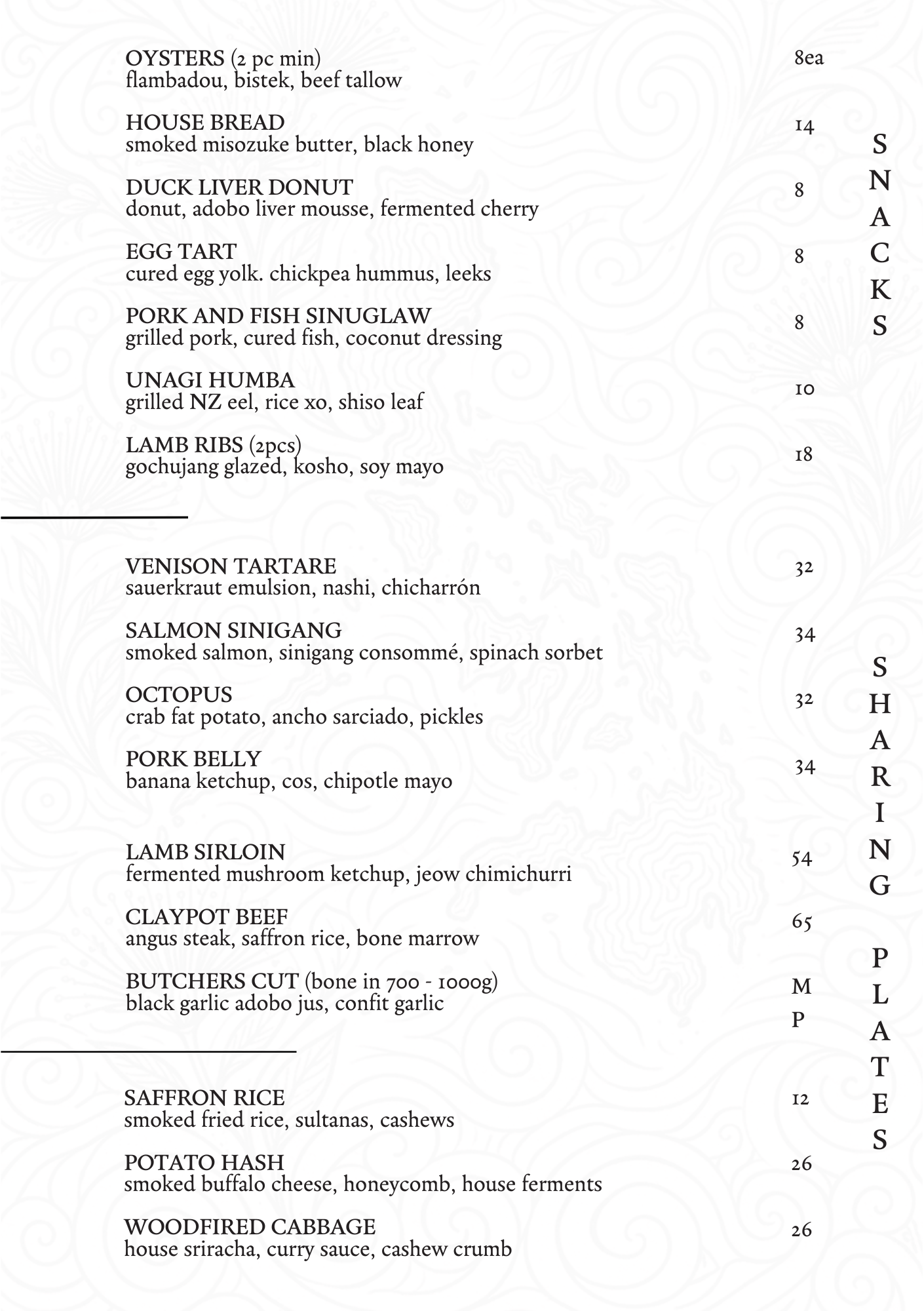 Food Menu | Discover Fire Dining Today — Rothko