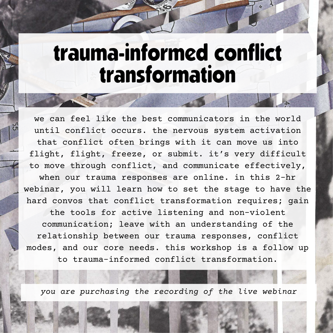 trauma-informed conflict transformation — Margeaux Feldman - softcore trauma