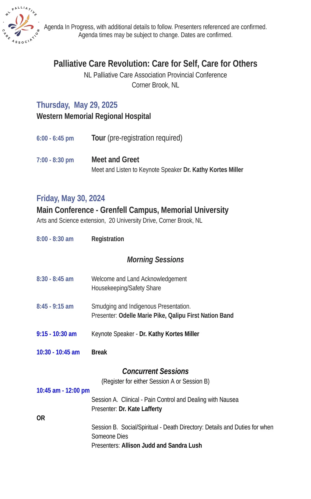 Conference Registration — NL Palliative Care Association