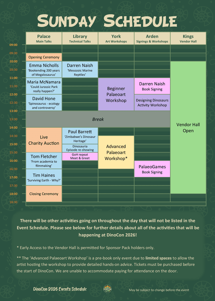 Events Schedule & Activities — DinoCon