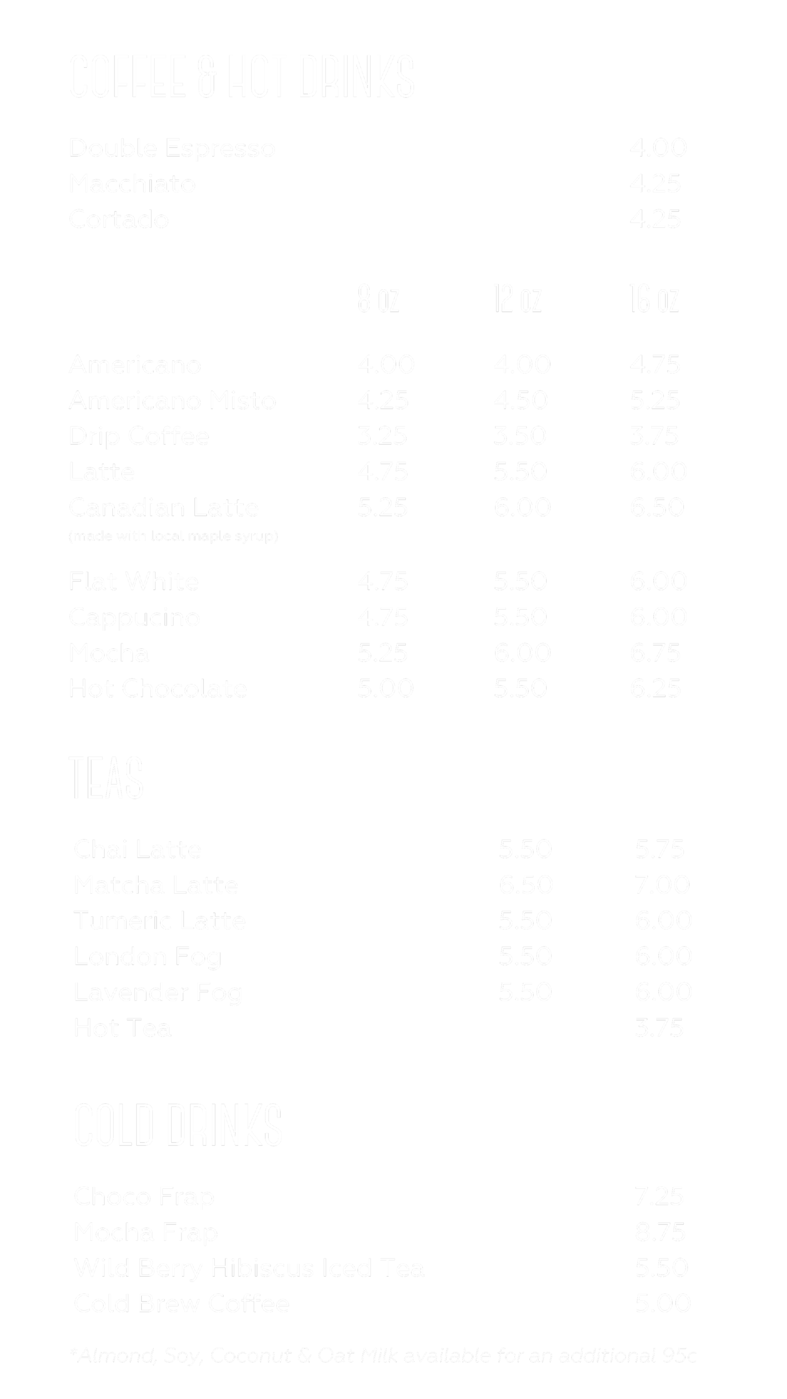 Rockit Coffee Co. Menu — Rockit Coffee Co.