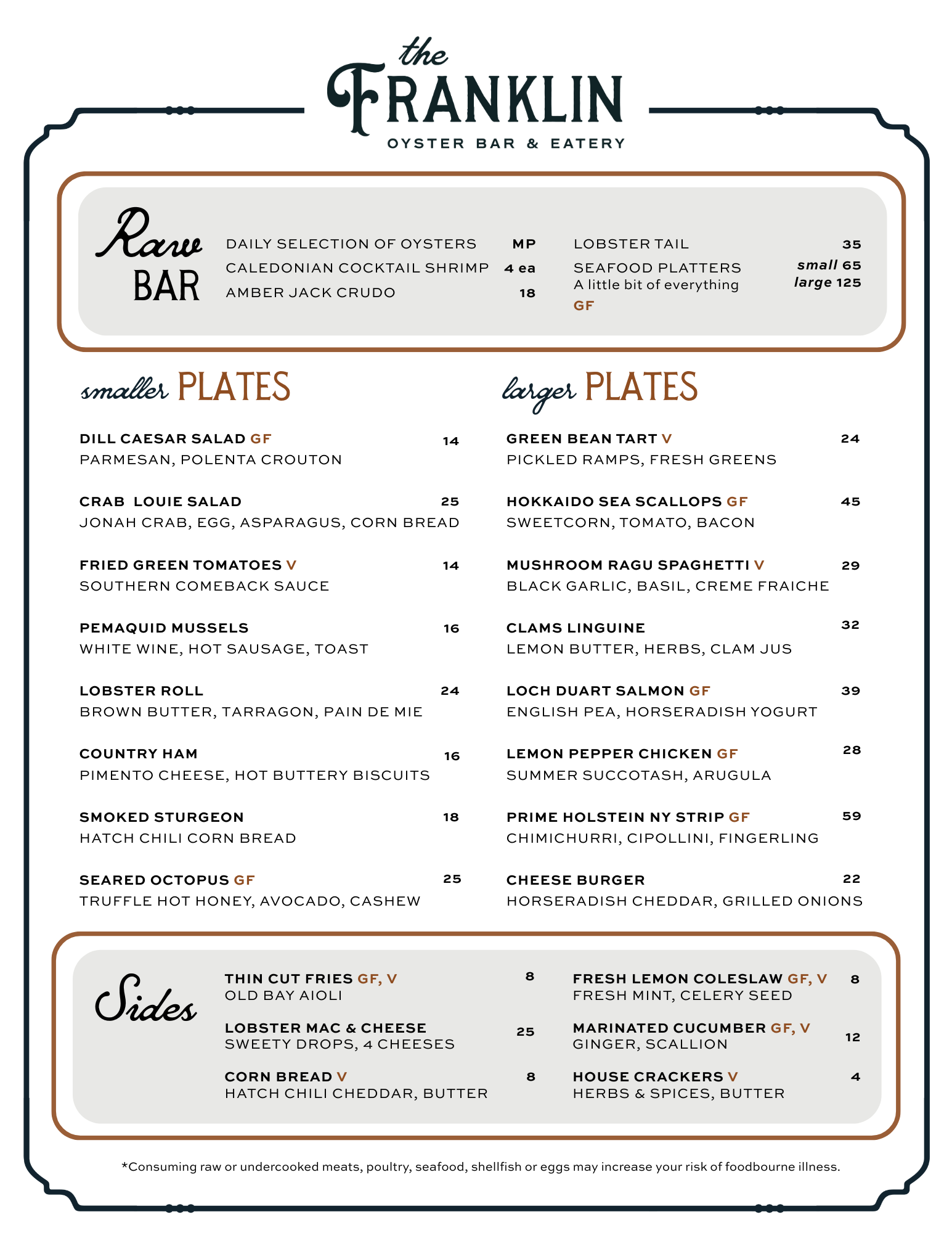 Menu 1 — The Franklin