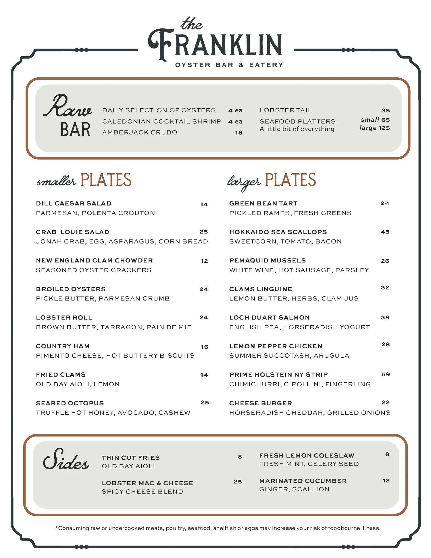 Menu 1 — The Franklin