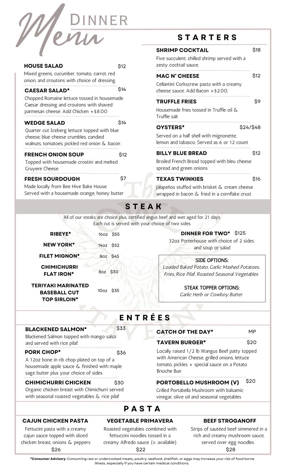 Eat — The Owl Tavern