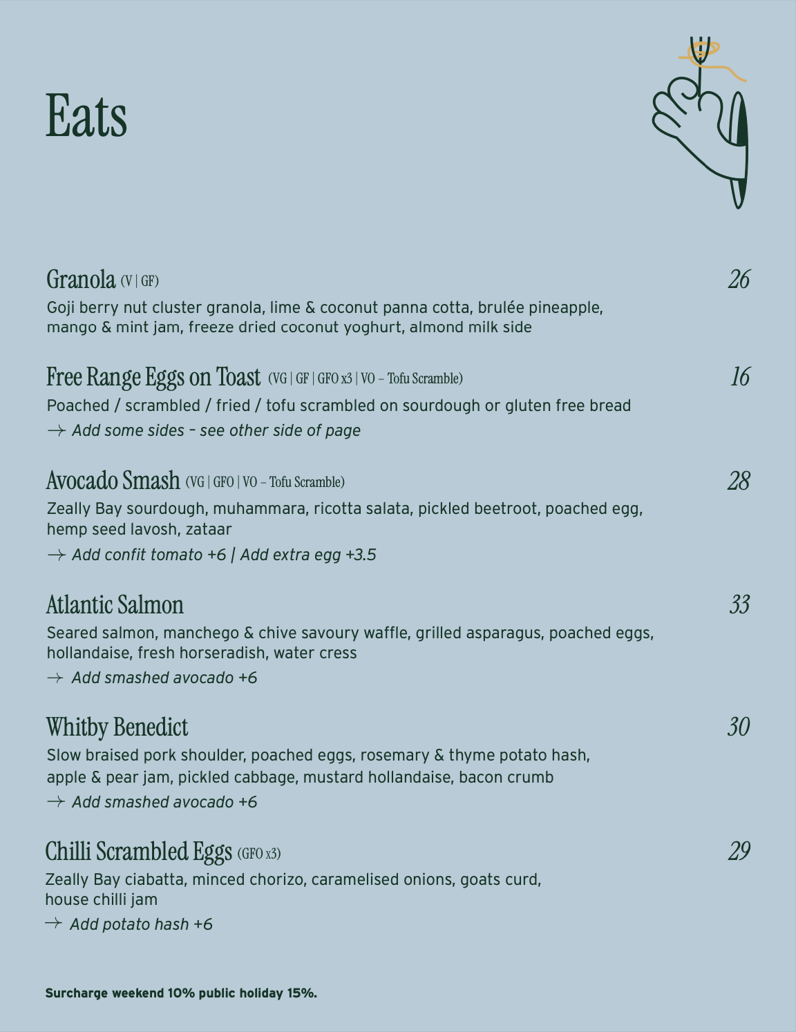 Menu — Whitby | Eatery | Events | Weddings | Your Partner in Good Times