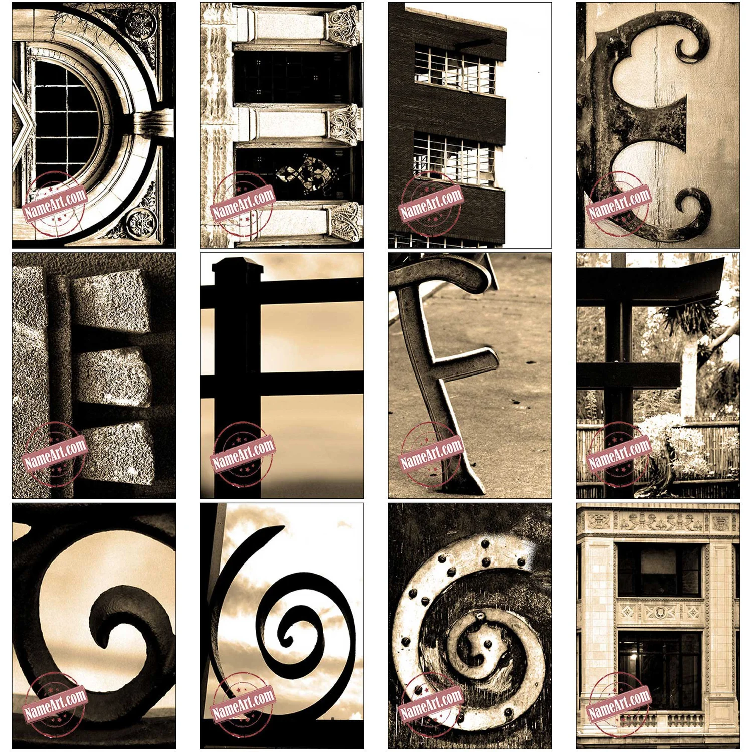 Alphabet Photo for DIY personal name gifts. Architectural letter art ...