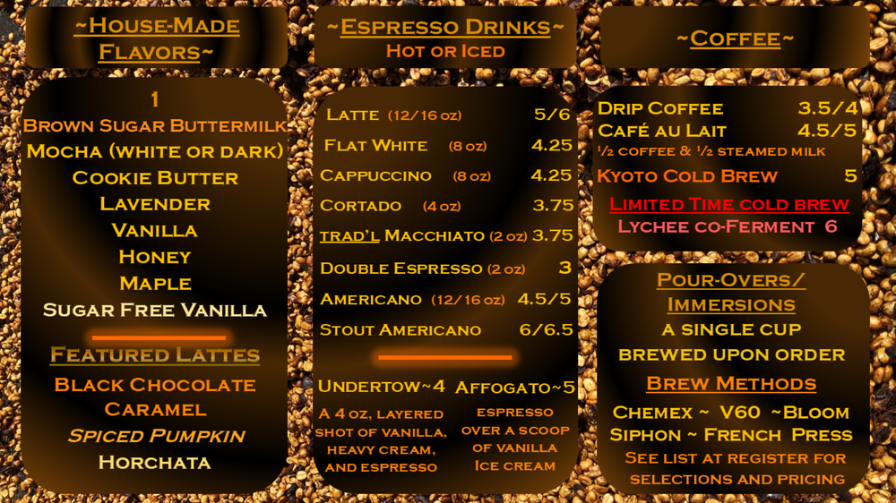 Our Menu | Explore New Flavors — Forge Coffee Lab