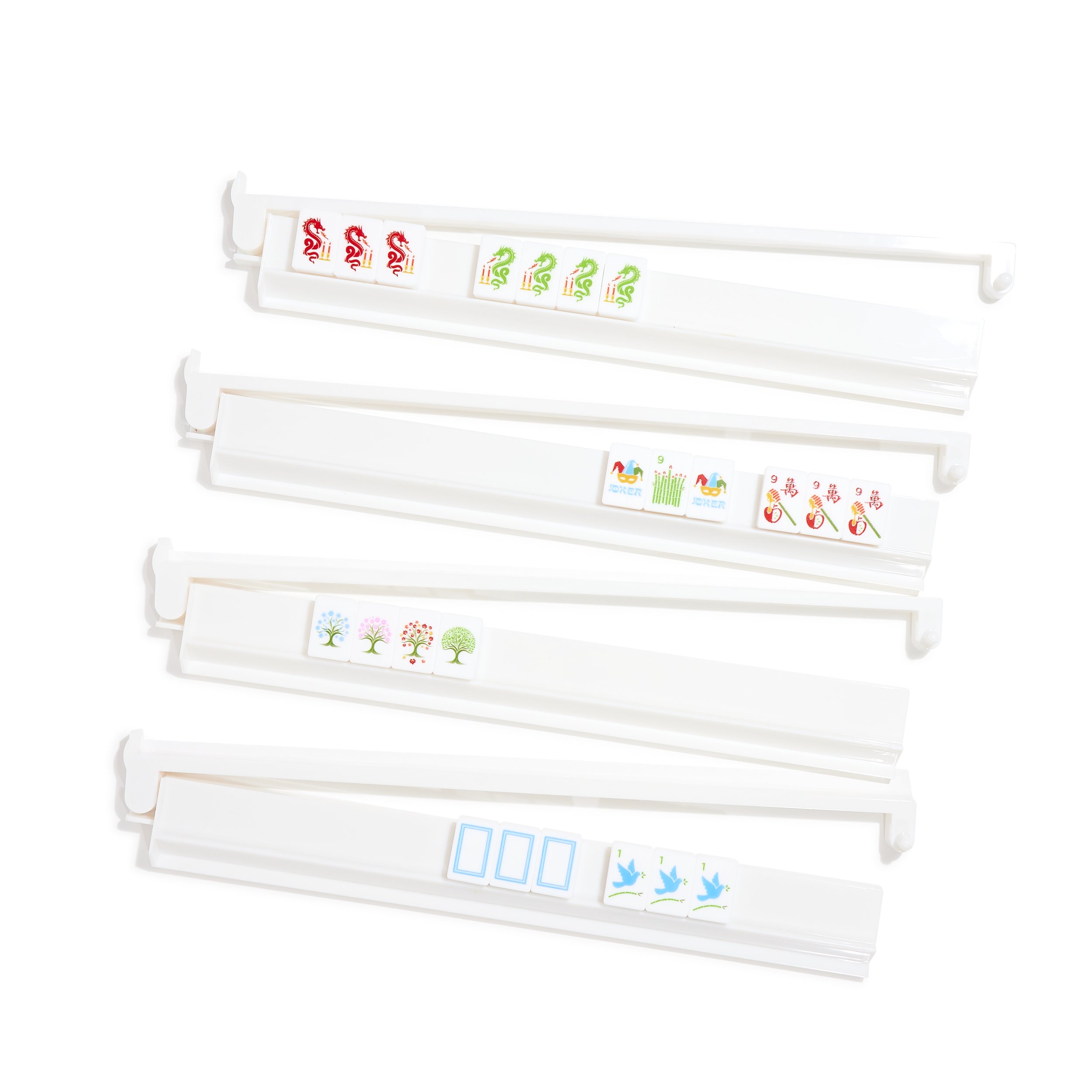 clear or white Mahjong tile racks / pushers — Set to Mahj