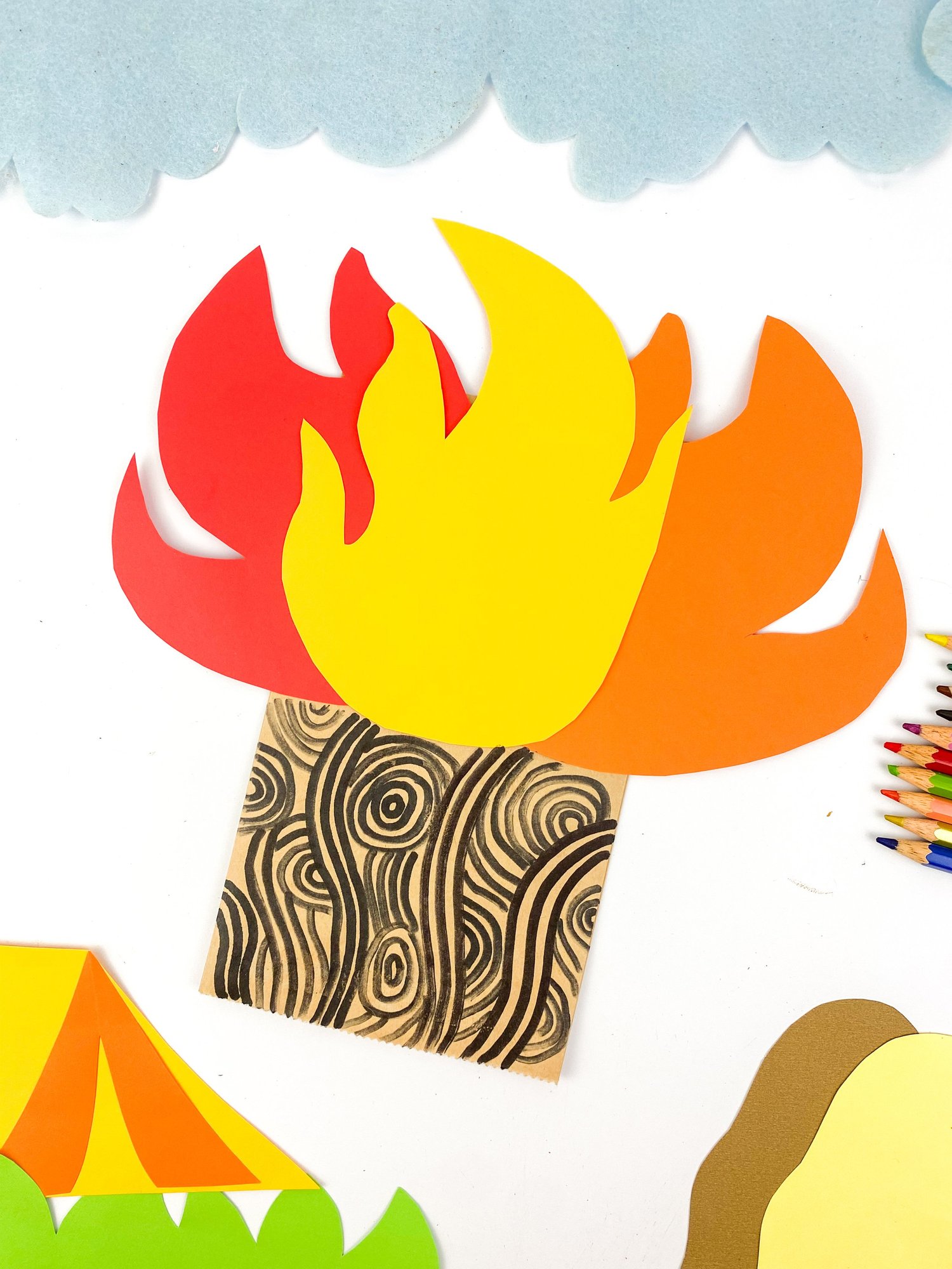 Paper Campfire DIY Craft for Kids: Free and Easy — Crafty Kids Blog