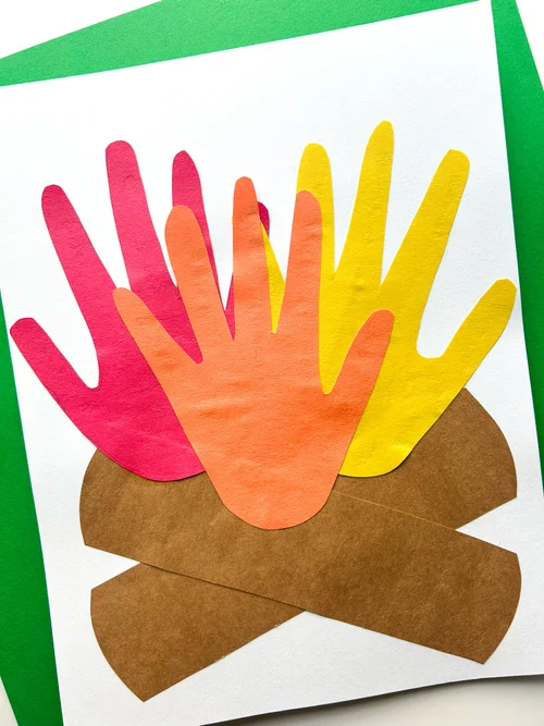 Simple Fun Campfire Handprint Fall Kid Craft — Crafty Kids Blog