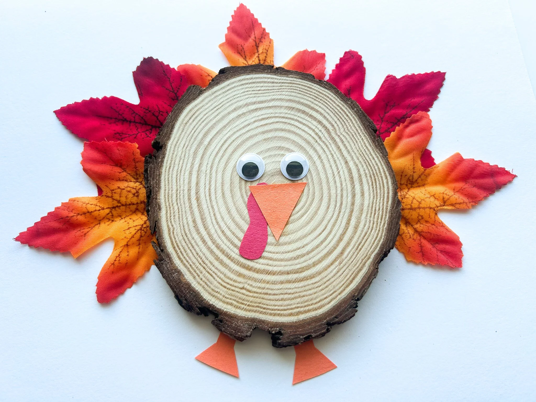 DIY Wood Slice Turkey Craft for Thanksgiving Fun — Crafty Kids Blog