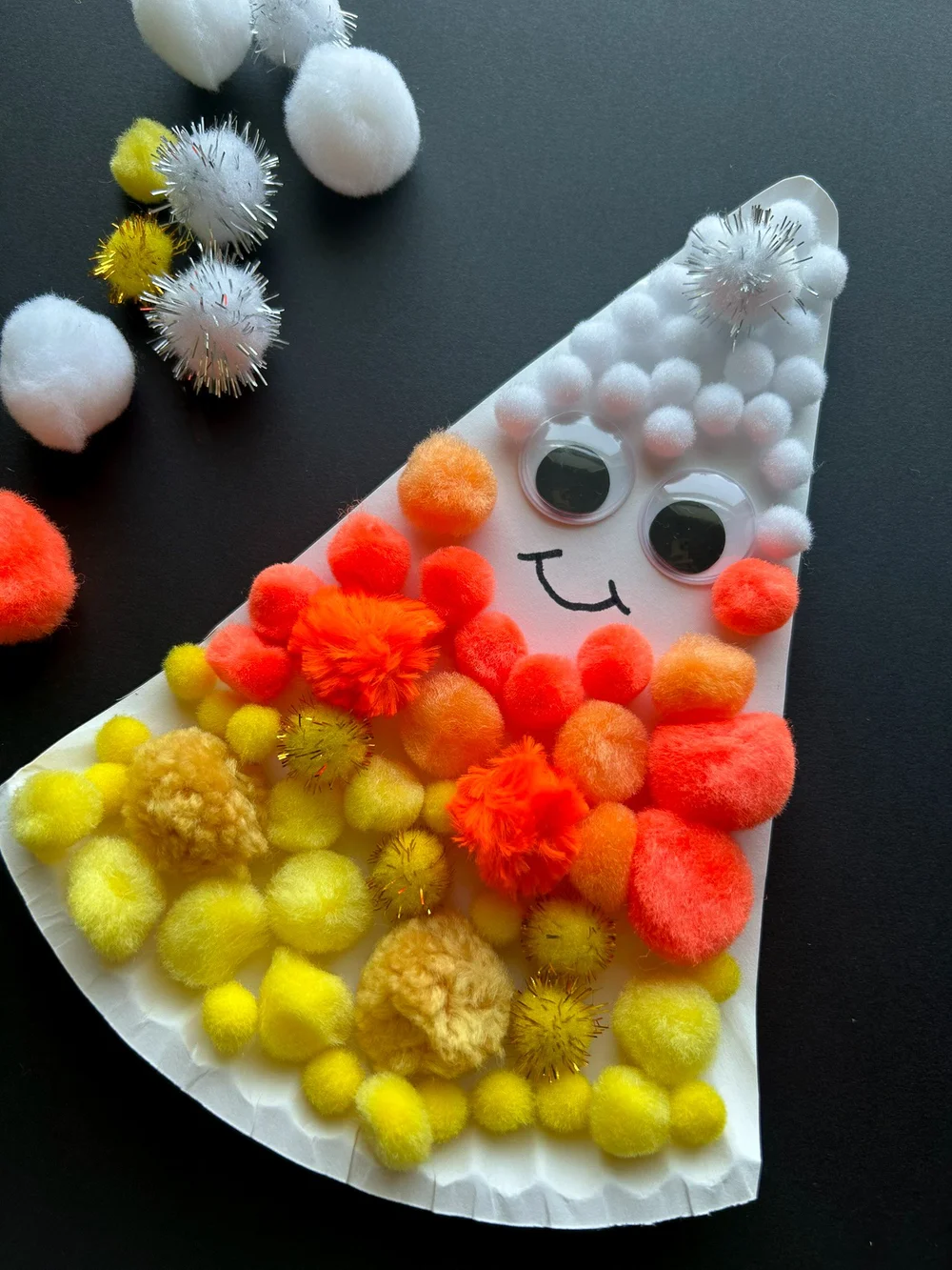 Fun Candy Corn Pom Pom Halloween Crafts for Kids — Crafty Kids Blog