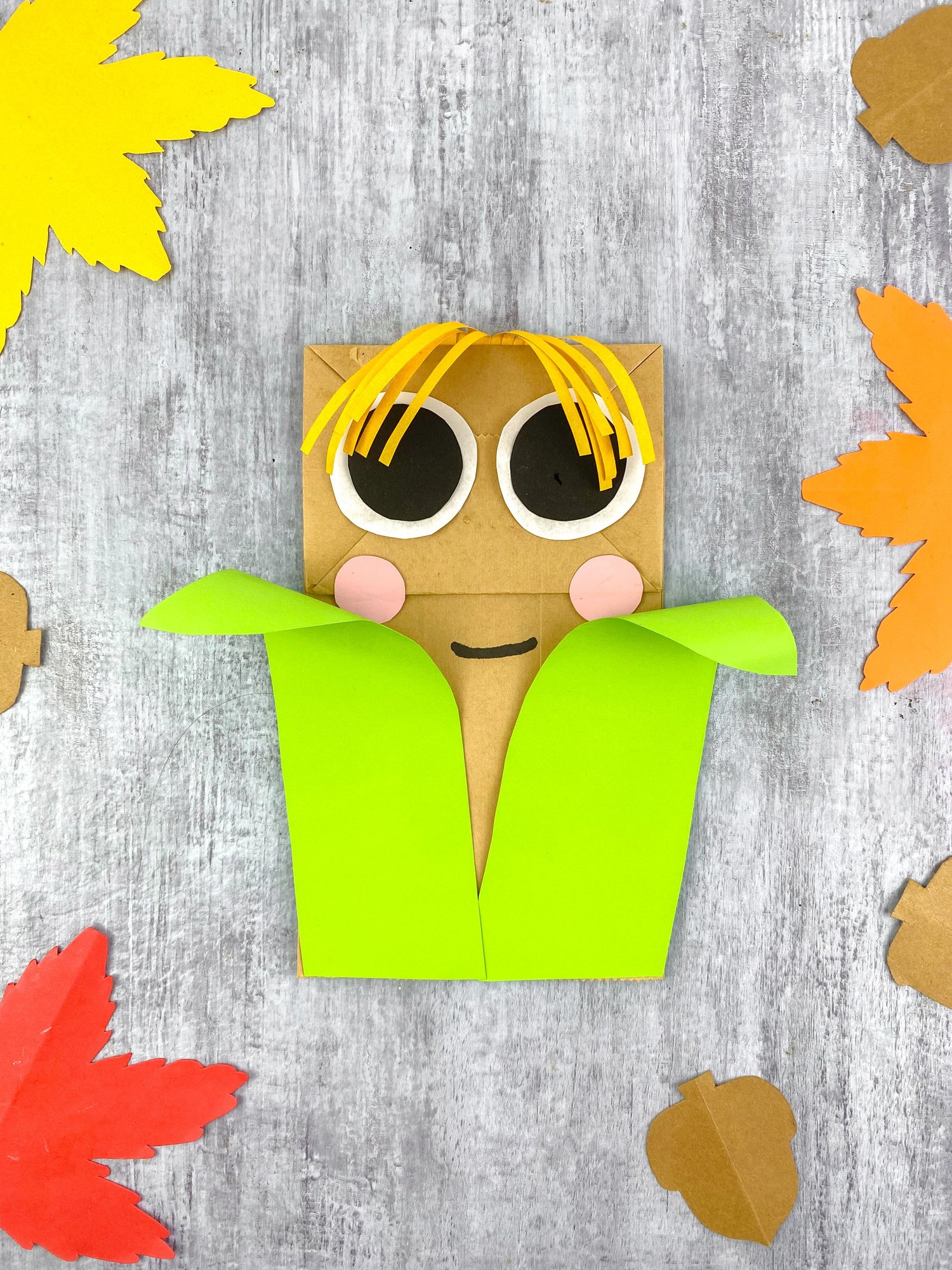 Free Easy Corn Paper Bag Puppet Craft for Kids — Crafty Kids Blog