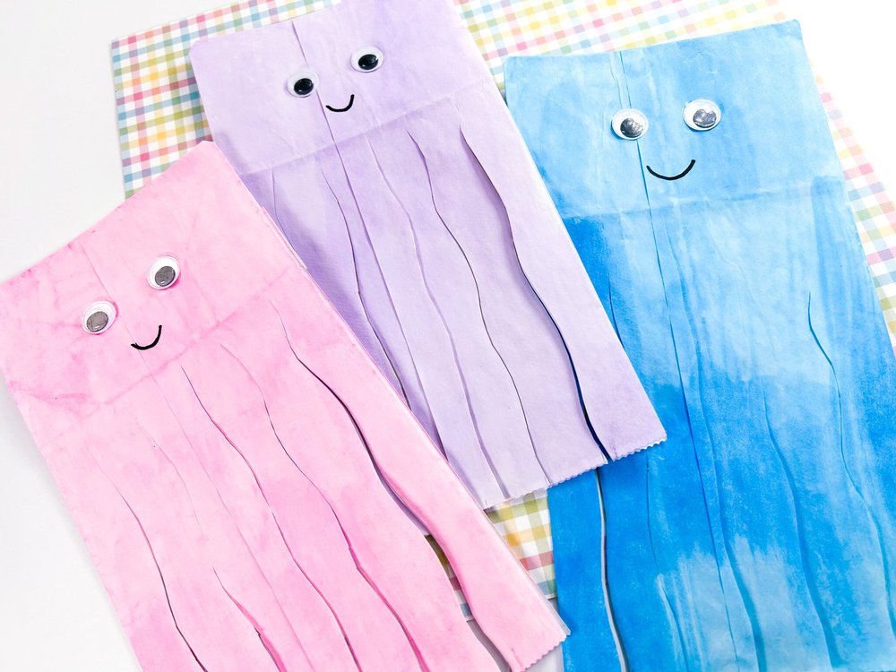 Paper Bag Jellyfish Craft: Easy Cute Craft for Kids to Make — Crafty ...