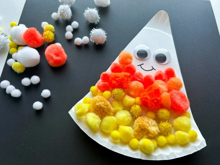 Fun Candy Corn Pom Pom Halloween Crafts for Kids — Crafty Kids Blog