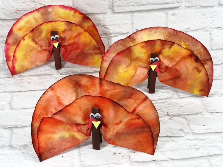 Thanksgiving Turkey Coffee Filter Craft — Crafty Kids Blog