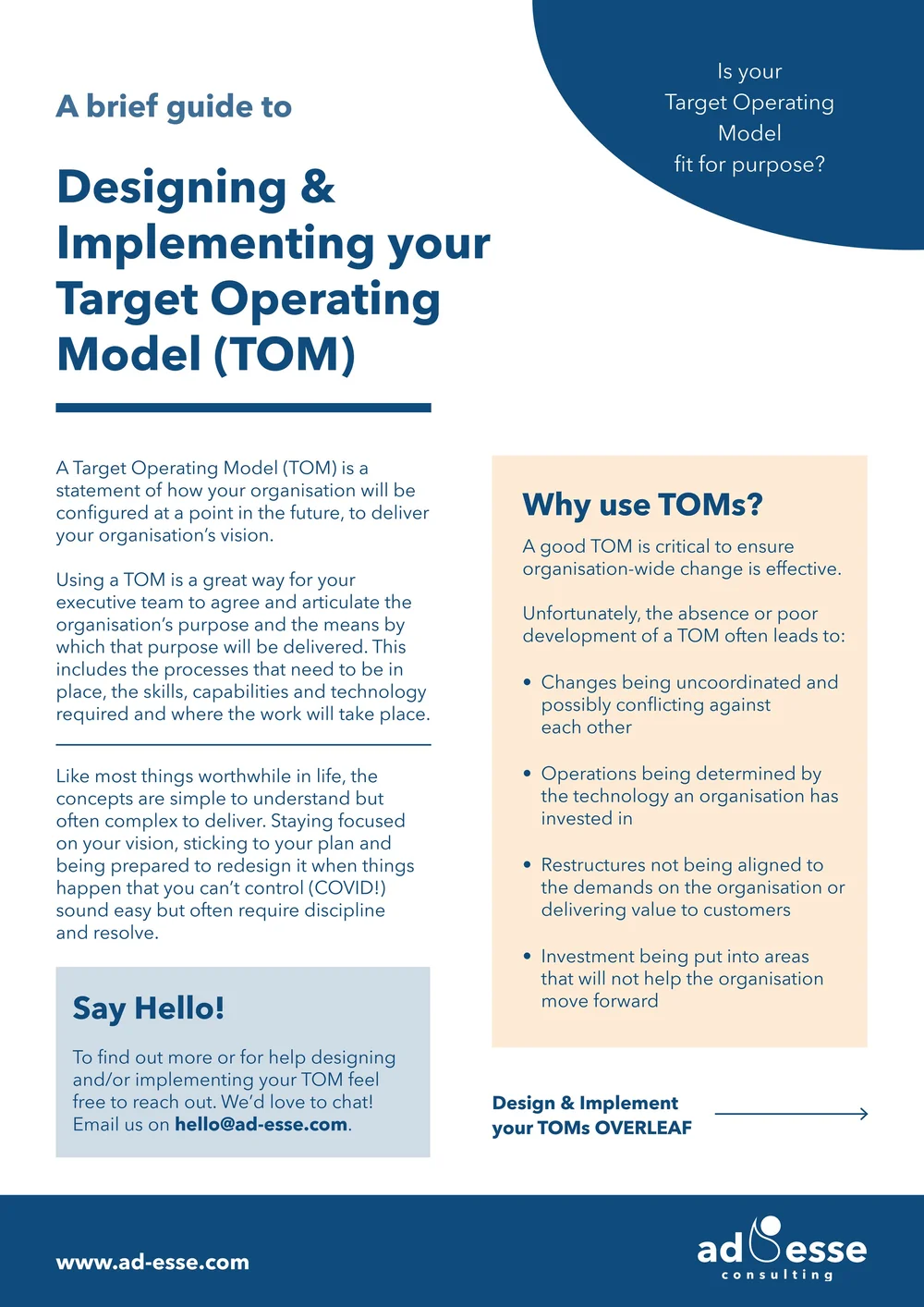 Target Operating Model — Ad Esse