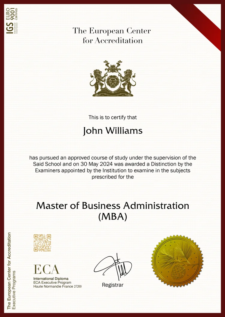 Certificates — European Center for Accreditation
