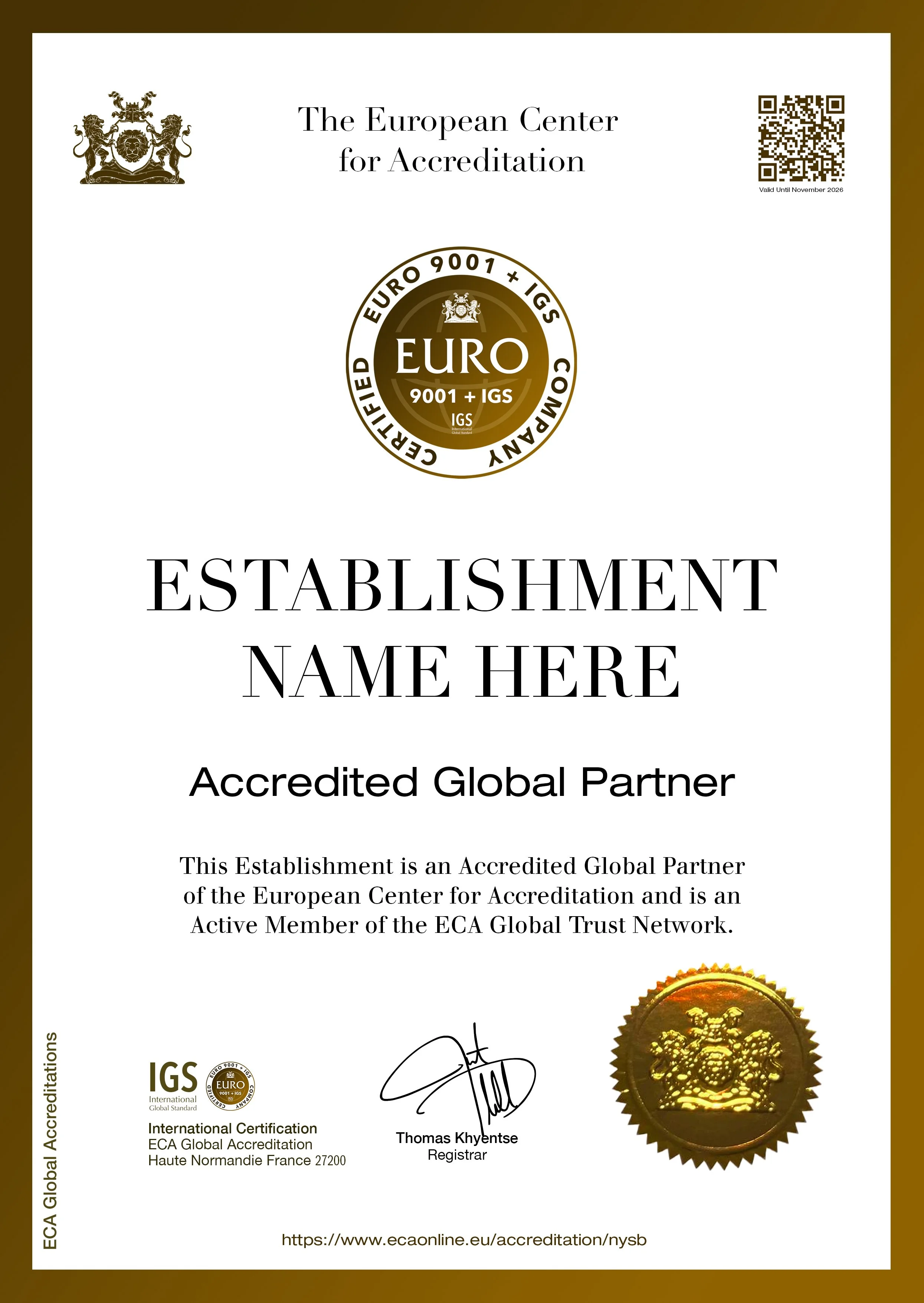ECA Global Accreditation — European Center for Accreditation