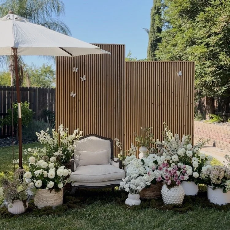 Fluted Wood Backdrop — HONEYBEE RENTALS