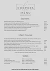 Menus — Coopers of Helmsley