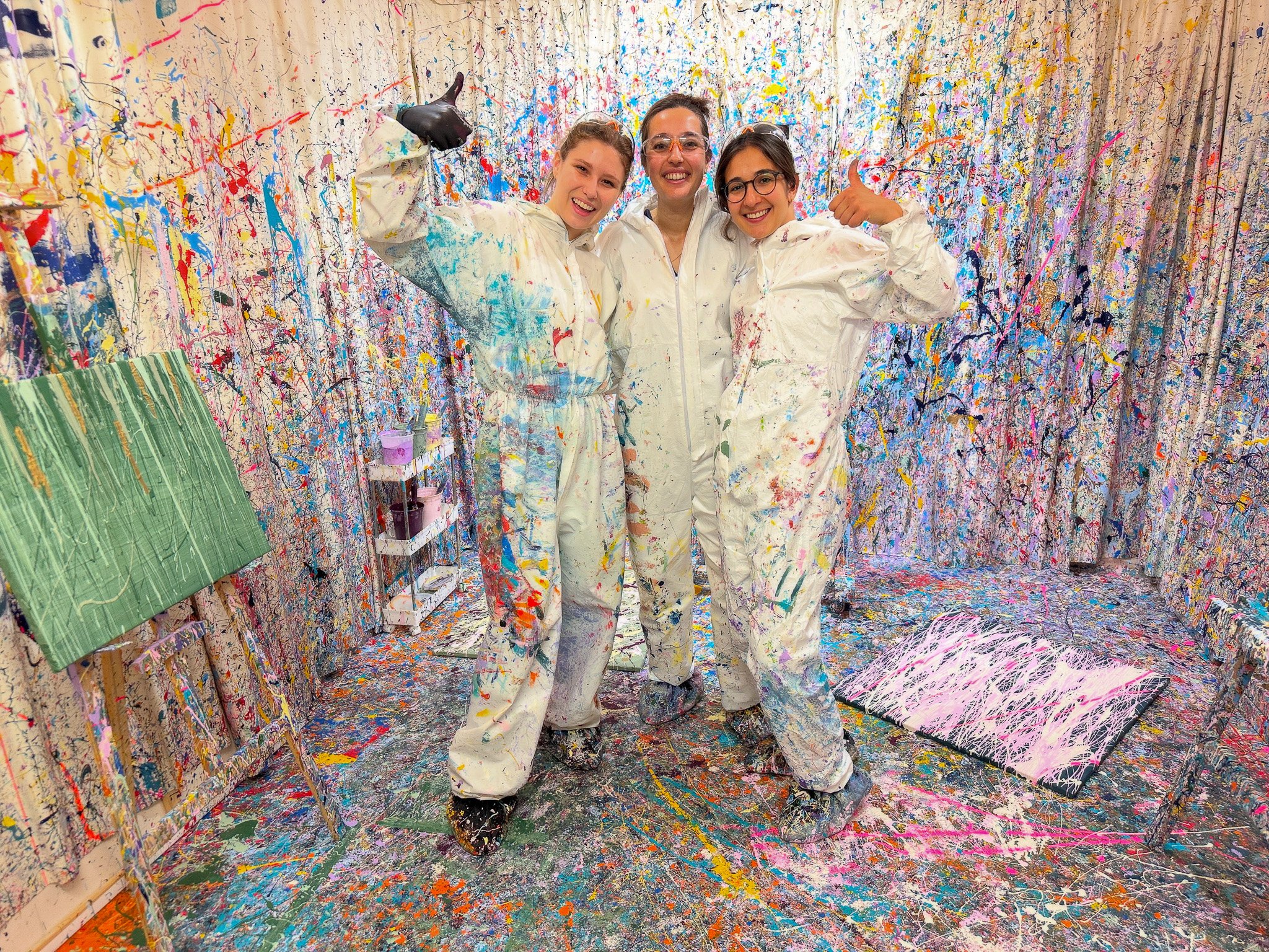 Splatter painting class London - public session — Paperdoll Art studio