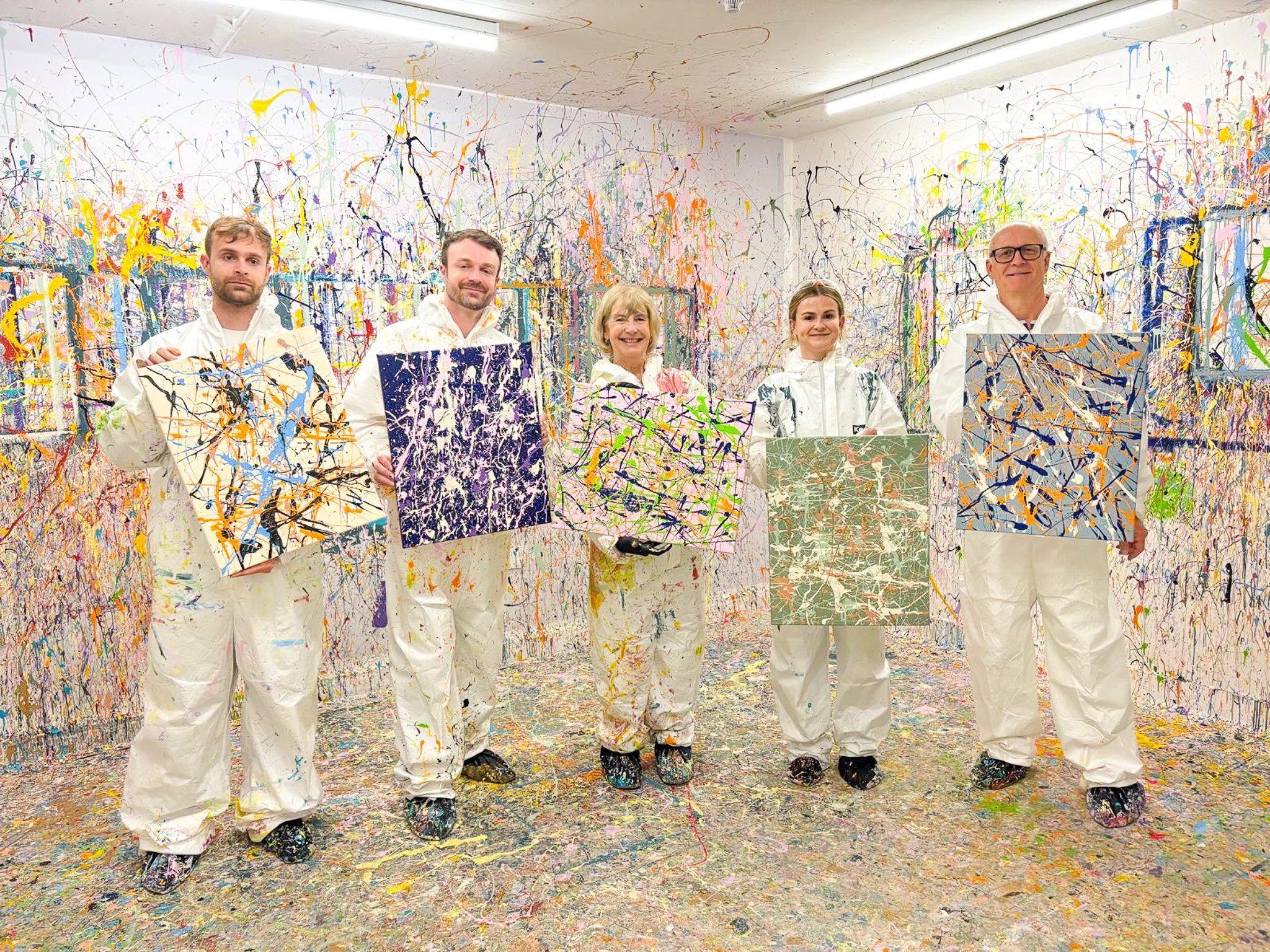 Splatter painting class London - public session — Paperdoll Art studio