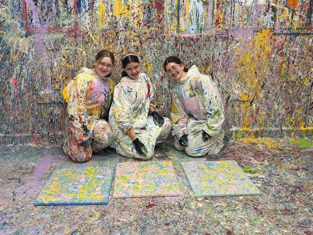Splatter painting class London - public session — Paperdoll Art studio