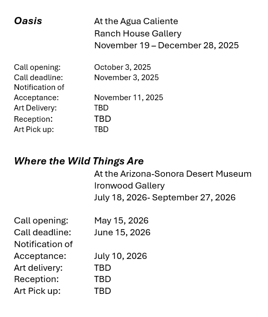 Calls for Art — Southern Arizona Arts Guild