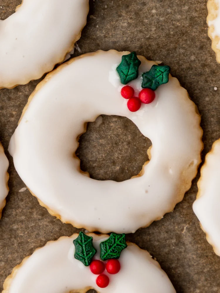 Lemon Shortbread Wreaths | Easy Festive Biscuits — A Cup of Tea and Cake