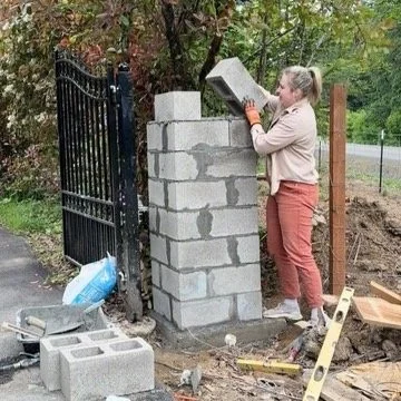 Country Estate Style Gate with Brick Pillars — The Avery Cottage