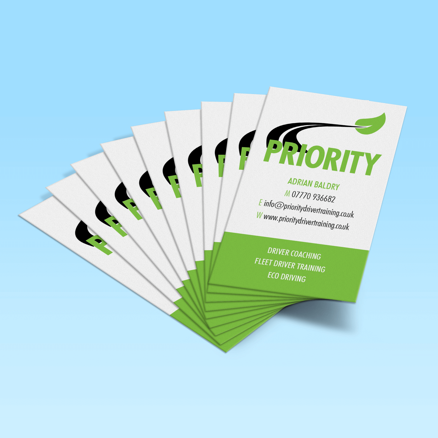 Print branding for Priority Driver Training — DL Design