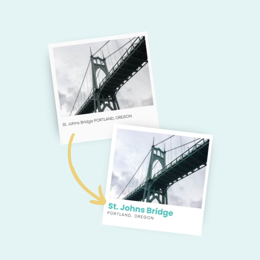 How to create a two line image description in a gallery section // two line gallery caption ...