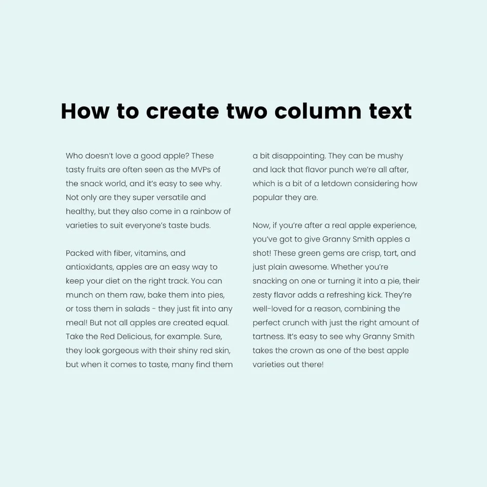 How to Create Two Columns of Text in Squarespace with CSS ...