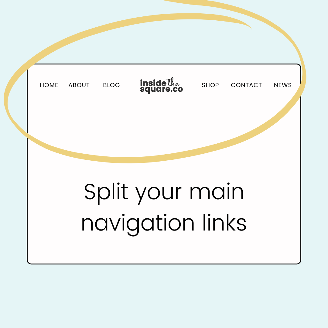 Split navigation links for Squarespace 7.1 // Squarespace Menu Link Tutorial — insidethesquare.co