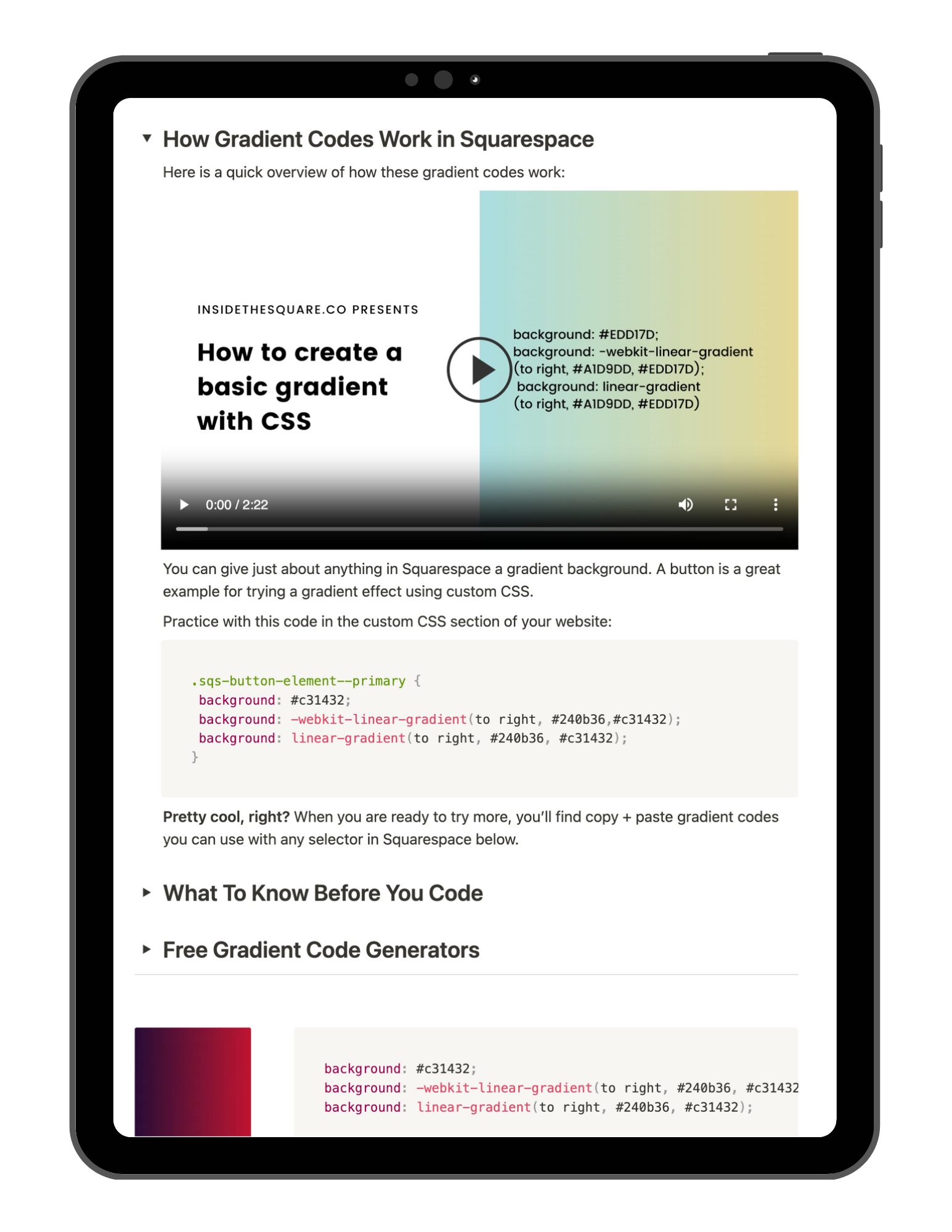 How to Add Gradient Text in Squarespace with Custom CSS — insidethesquare.co