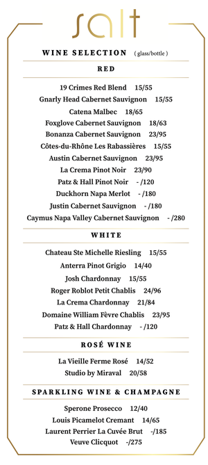 Menus — Salt Restobar
